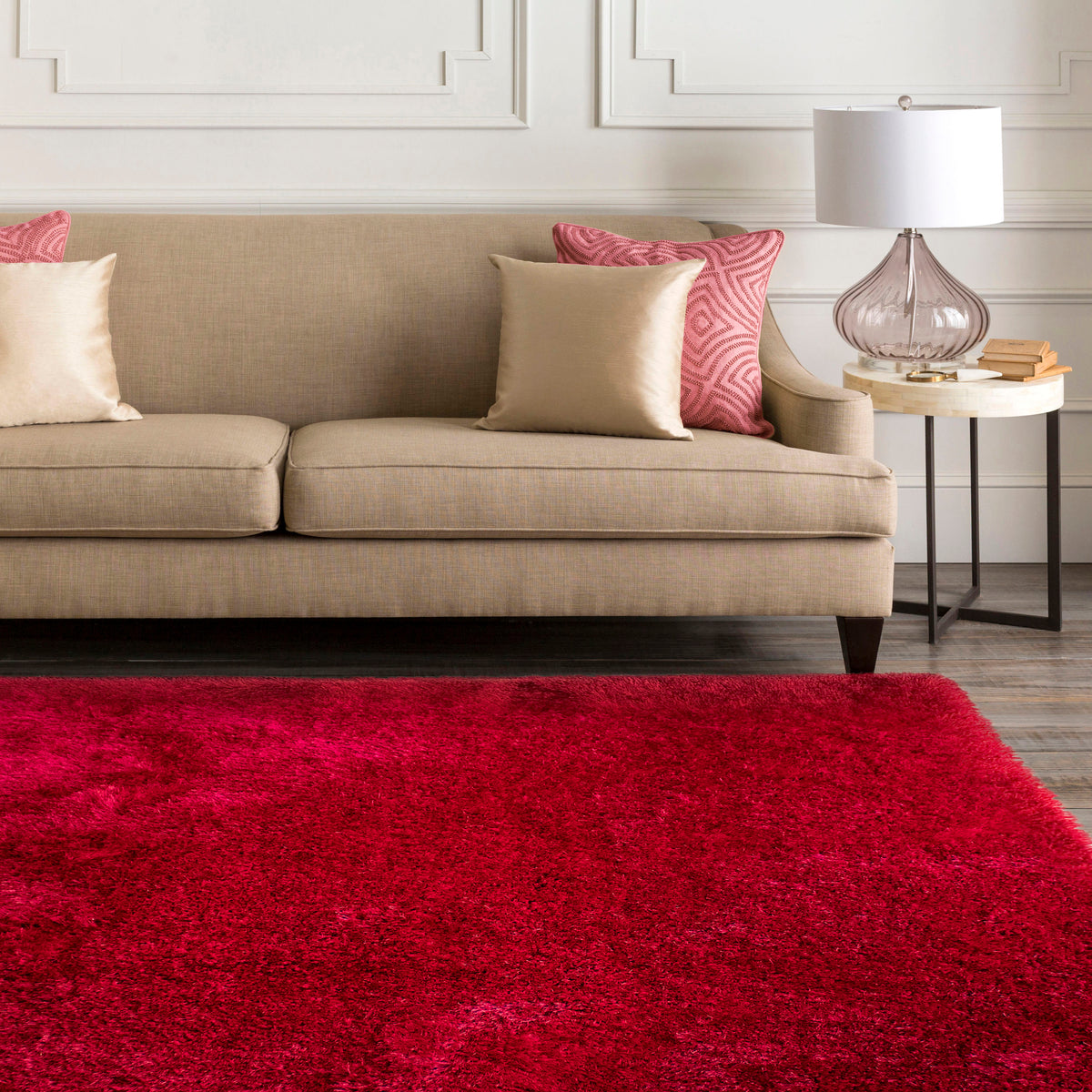 Romance Red Solid Shag Area Rug – LA Rug Linens